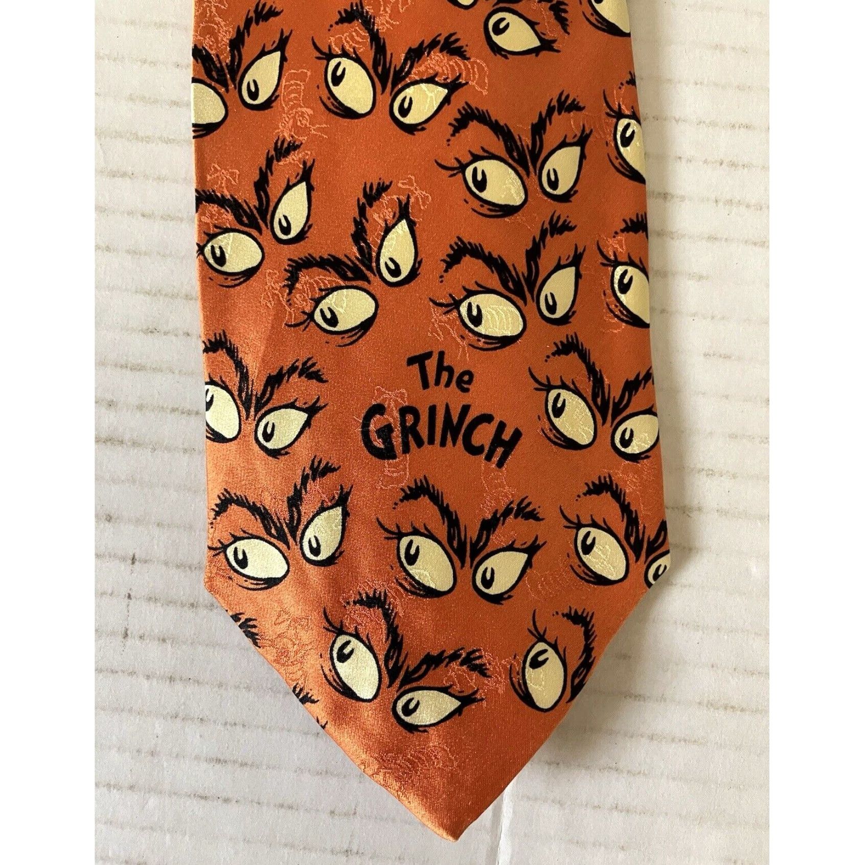 Vintage The Grinch Popped His Eyes Orange Silk Satin Dr Seuss Classic ...