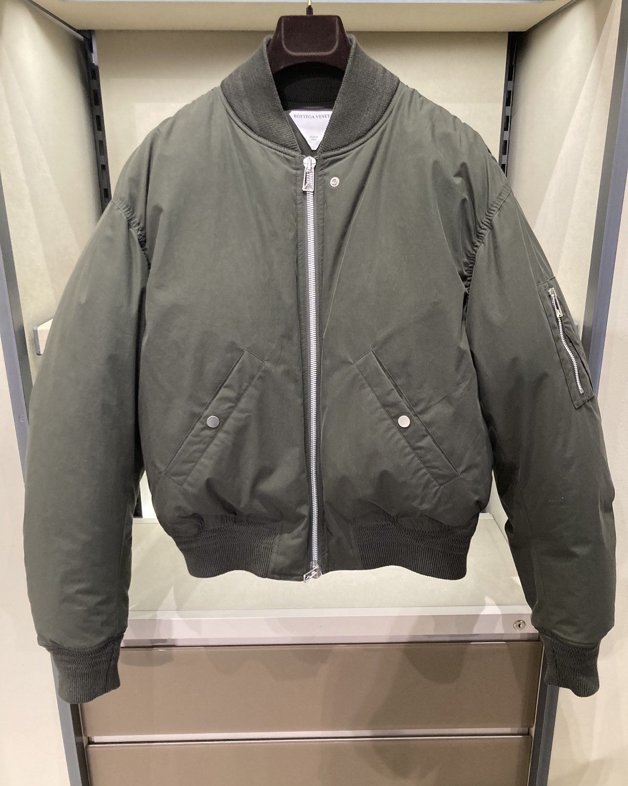 Bottega Veneta Bottega Veneta Padded Bomber with triangle logo at the ...