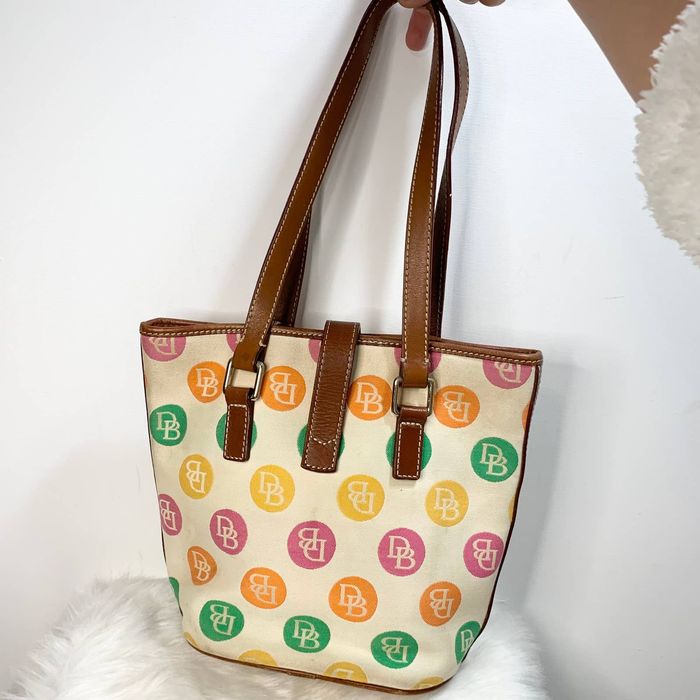 Dooney & Bourke Dooney & Bourke Multi Color Poka Dot Canvas Leather ...