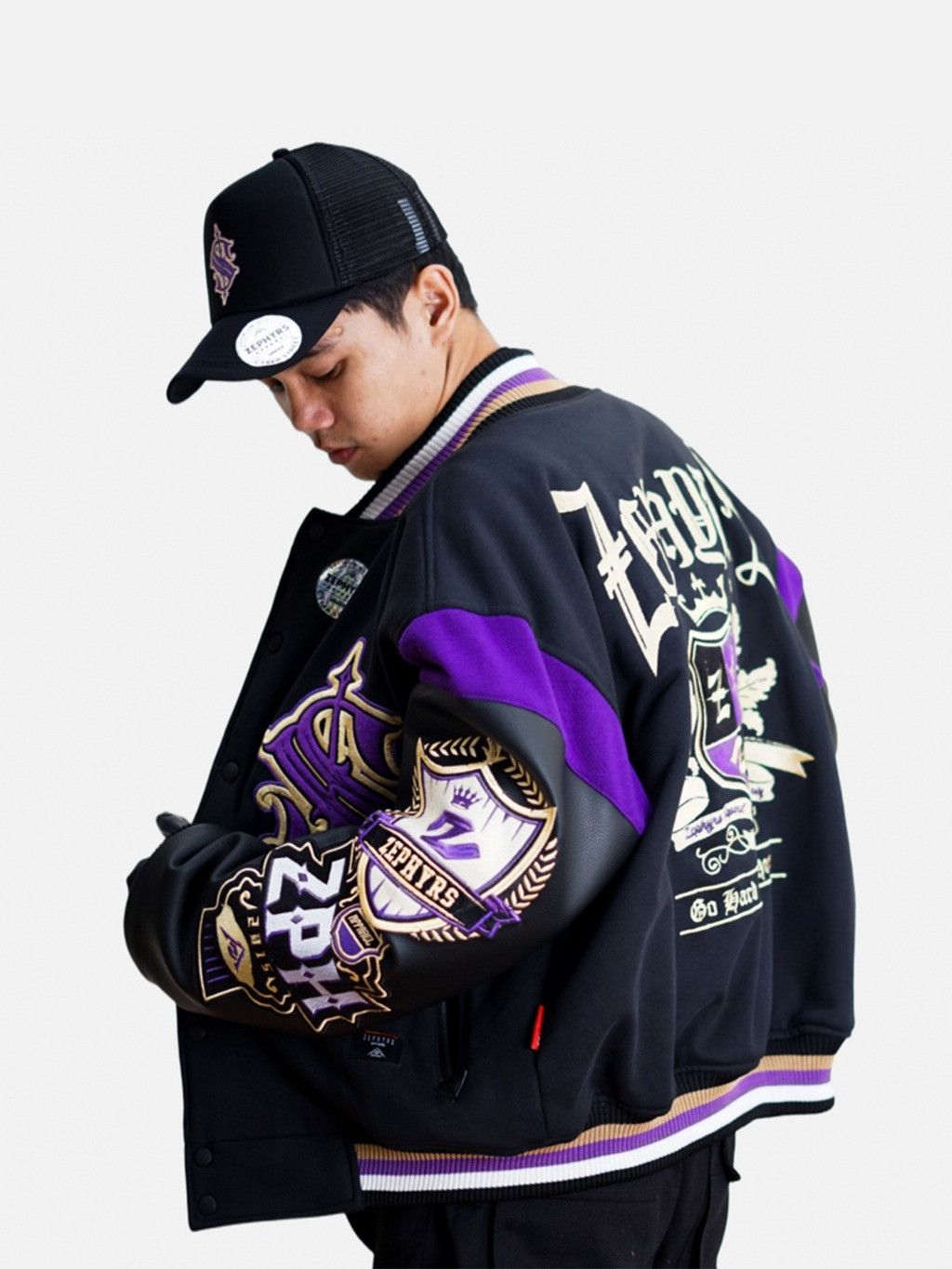 Varsity × Varsity Jacket Jacket Varsity Black Skull Zephyrs | Grailed