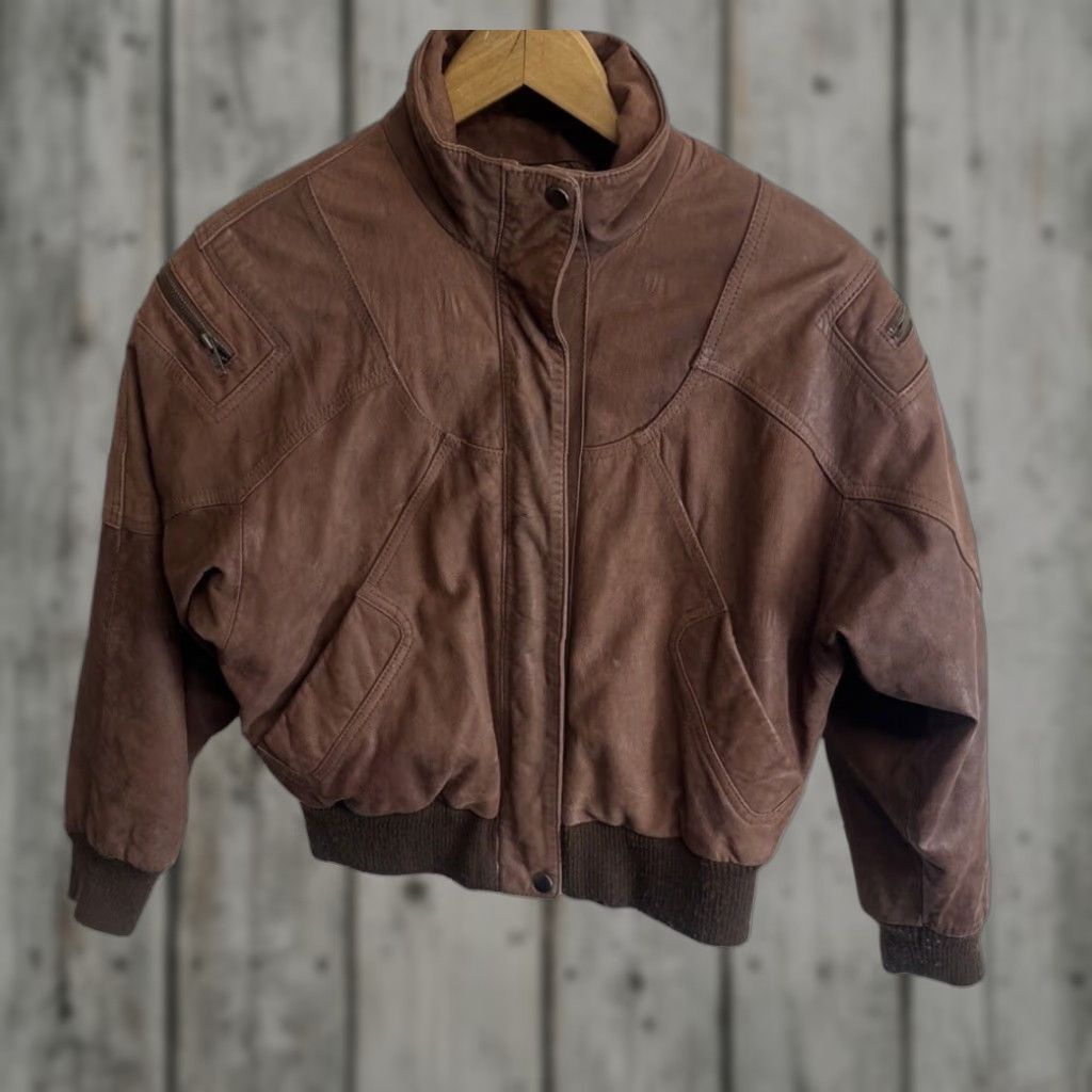 Vintage Wilson Adventure Bound Womens Brown Leather Bomber Jacket Small ...