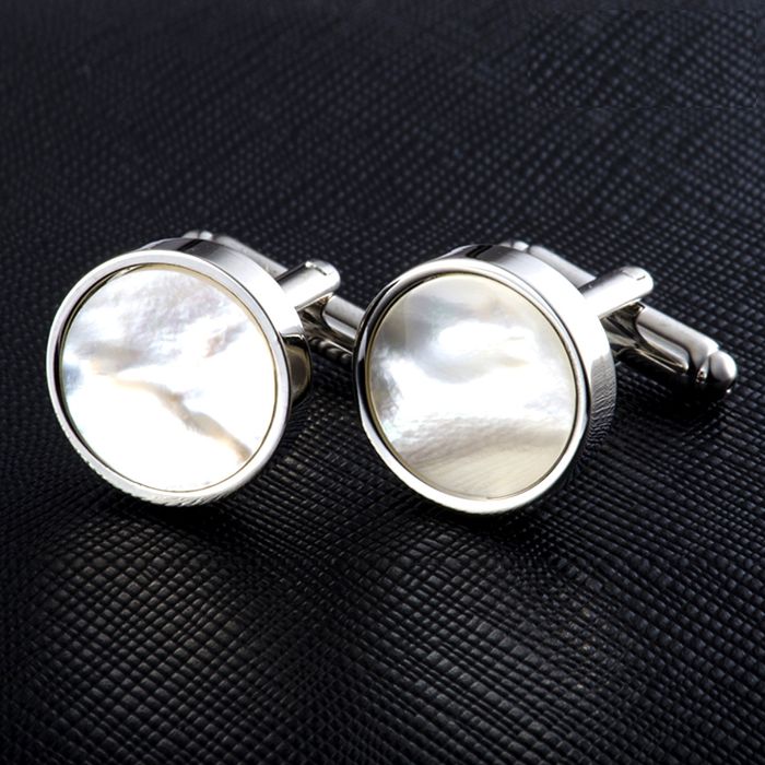 Custom Stunning Natural Deep Sea Mother-of-Pearl Silver Cufflinks | Grailed