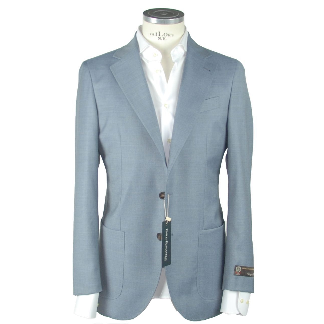 Designer Emilio Romanelli Elegant Light Blue Slim Fit Wool Blazer | Grailed