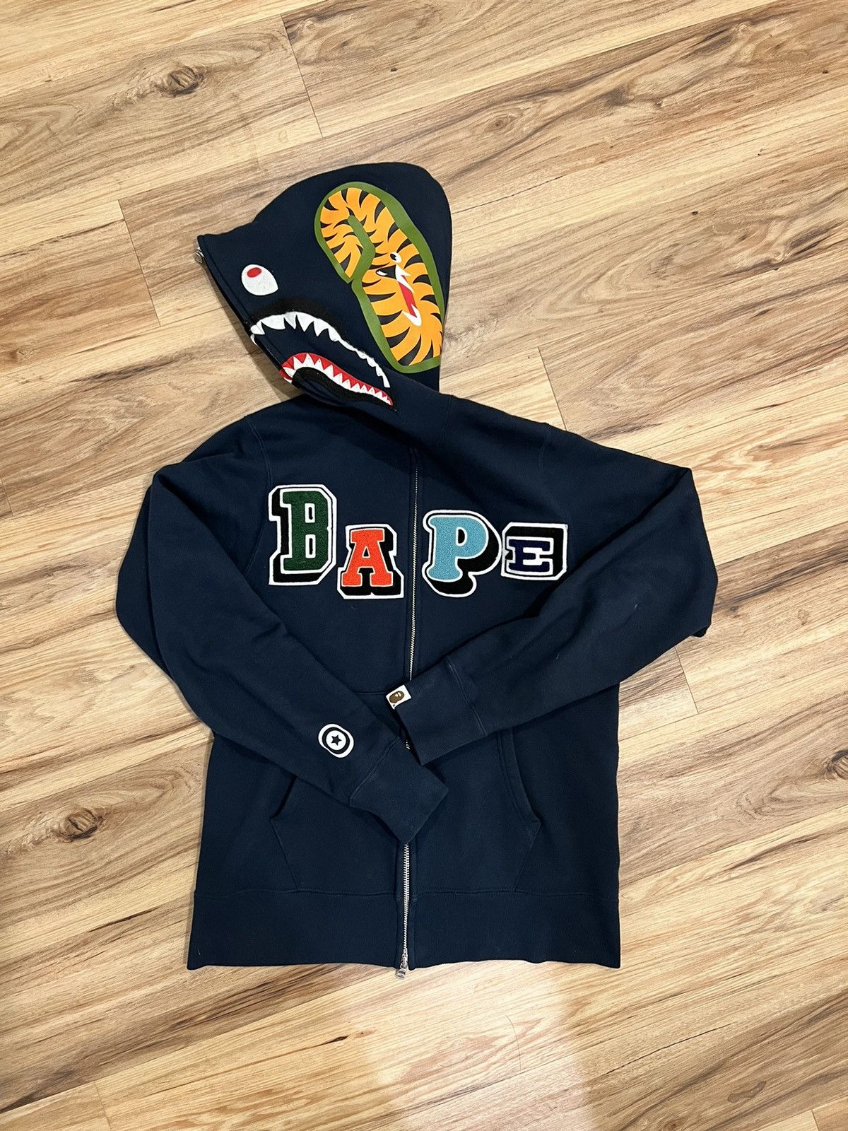 Bape Multi Fonts Shark Full Zip Hoodie | Grailed