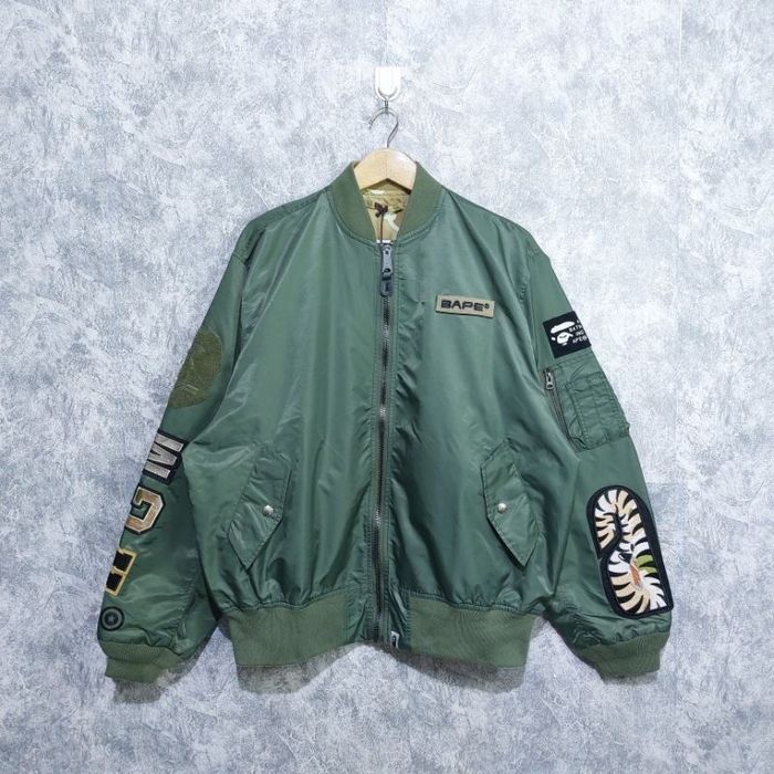 Alpha Industries Bape Bathing Ape x Alpha Industries MA-1 Bomber Jacket | Grailed