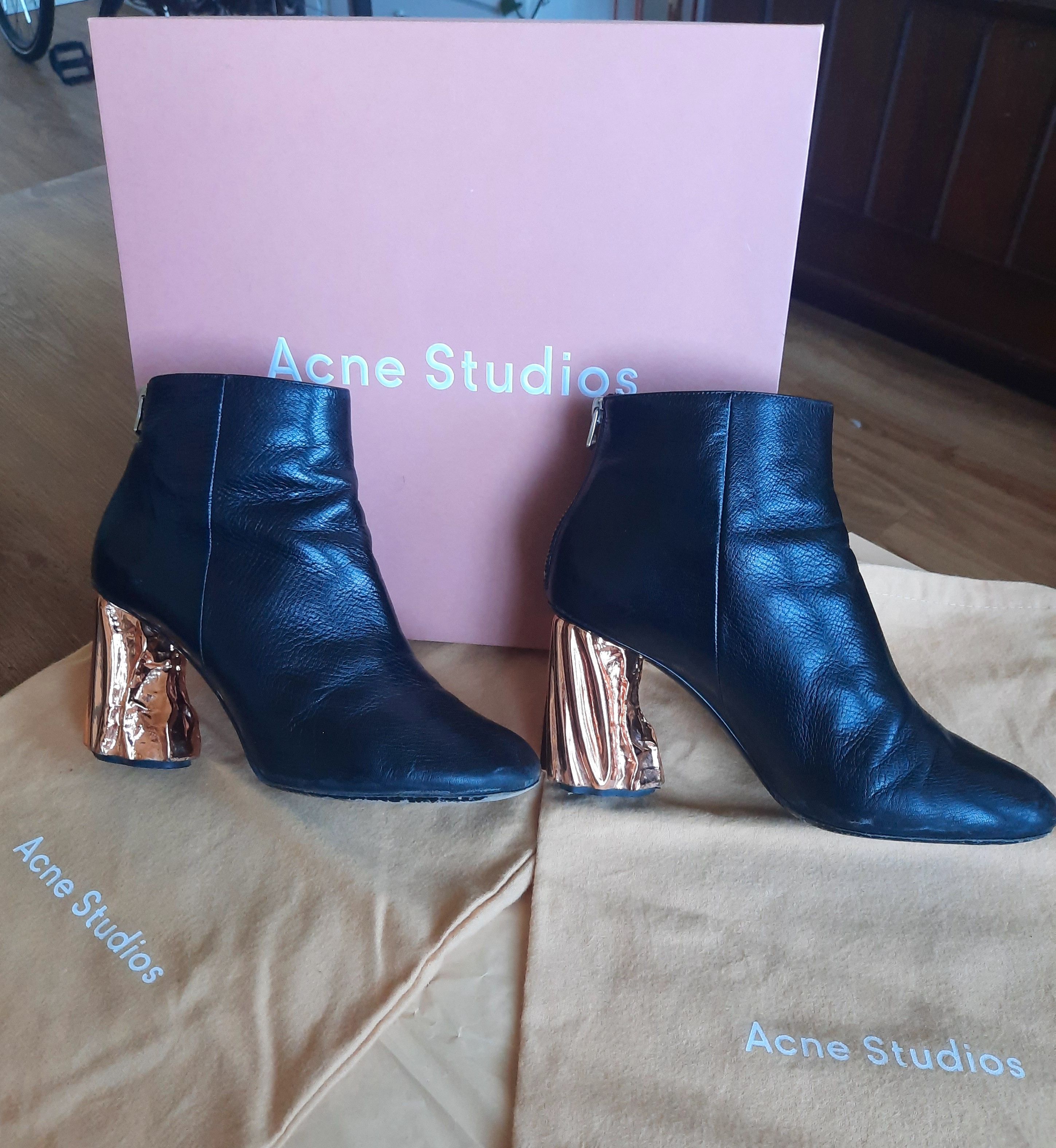 Acne Studios (EU 39) ACNE back-zip black leather "Ora Ankle Boot" | Grailed