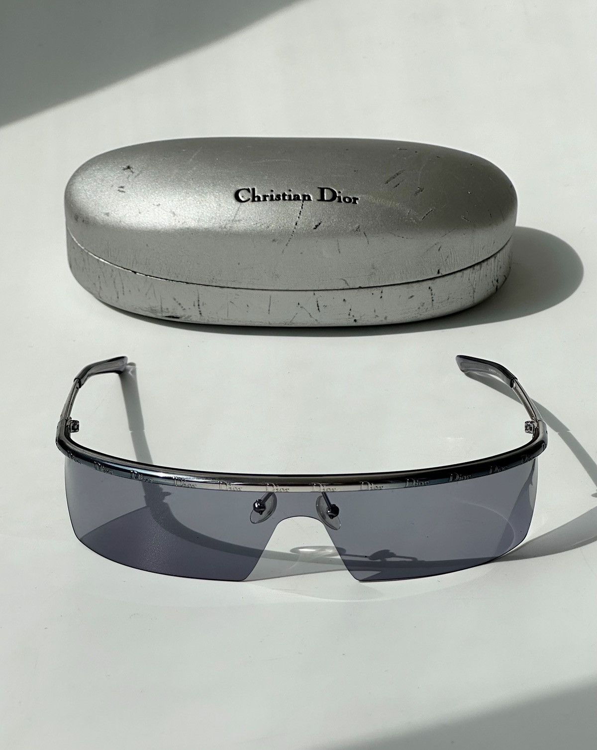 Dior × Streetwear × Vintage DIOR 2003 Punk Iroquoi1 Logo Sunglasses rap ...