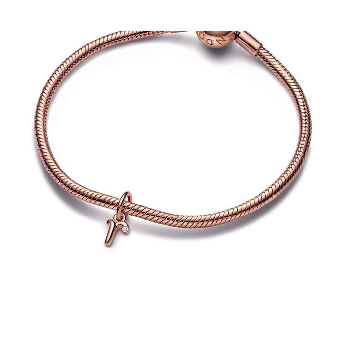 pandora PANDORA Letter r Script Alphabet Dangle Charm In Rose Gold ...