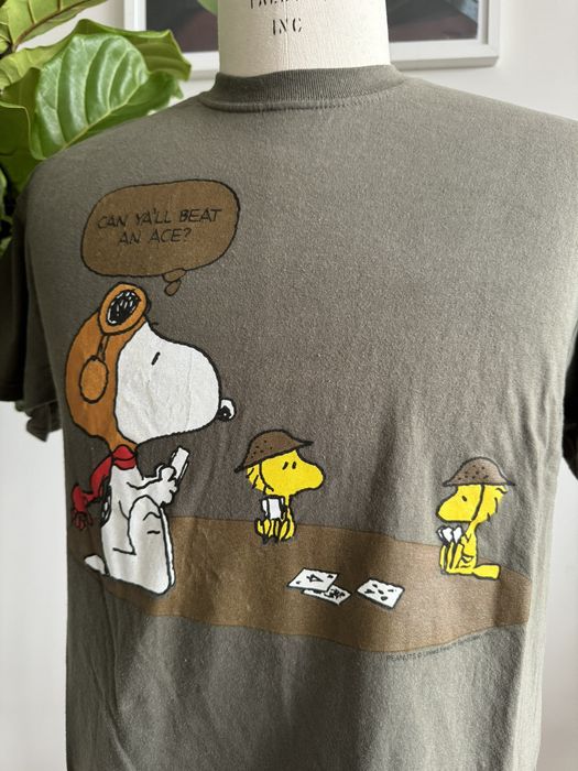 Peanuts Y2K Peanuts Snoopy WW1 Flying Ace Poker Tee Slim Fit | Grailed