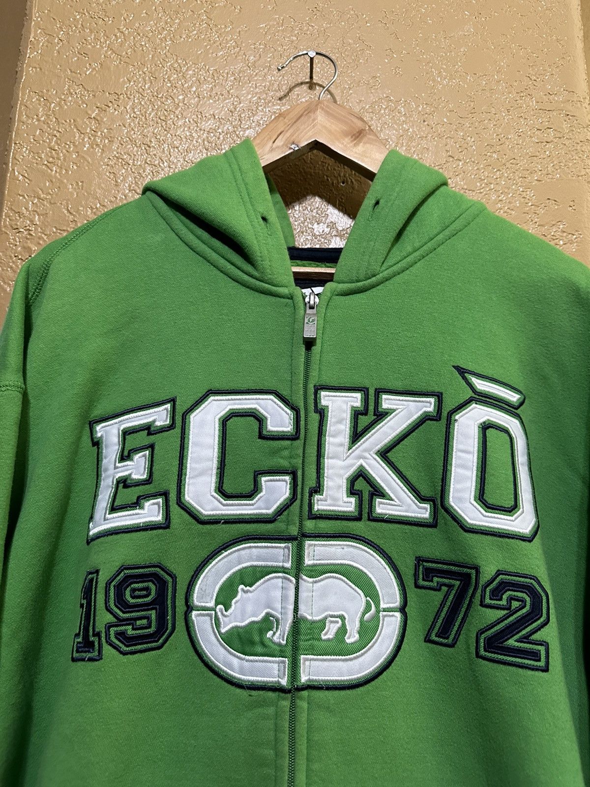 Ecko Unltd. × Streetwear × Vintage 🍀 rare y2k Ecko Unltd rhino zip up hoodie embroidered skate ...