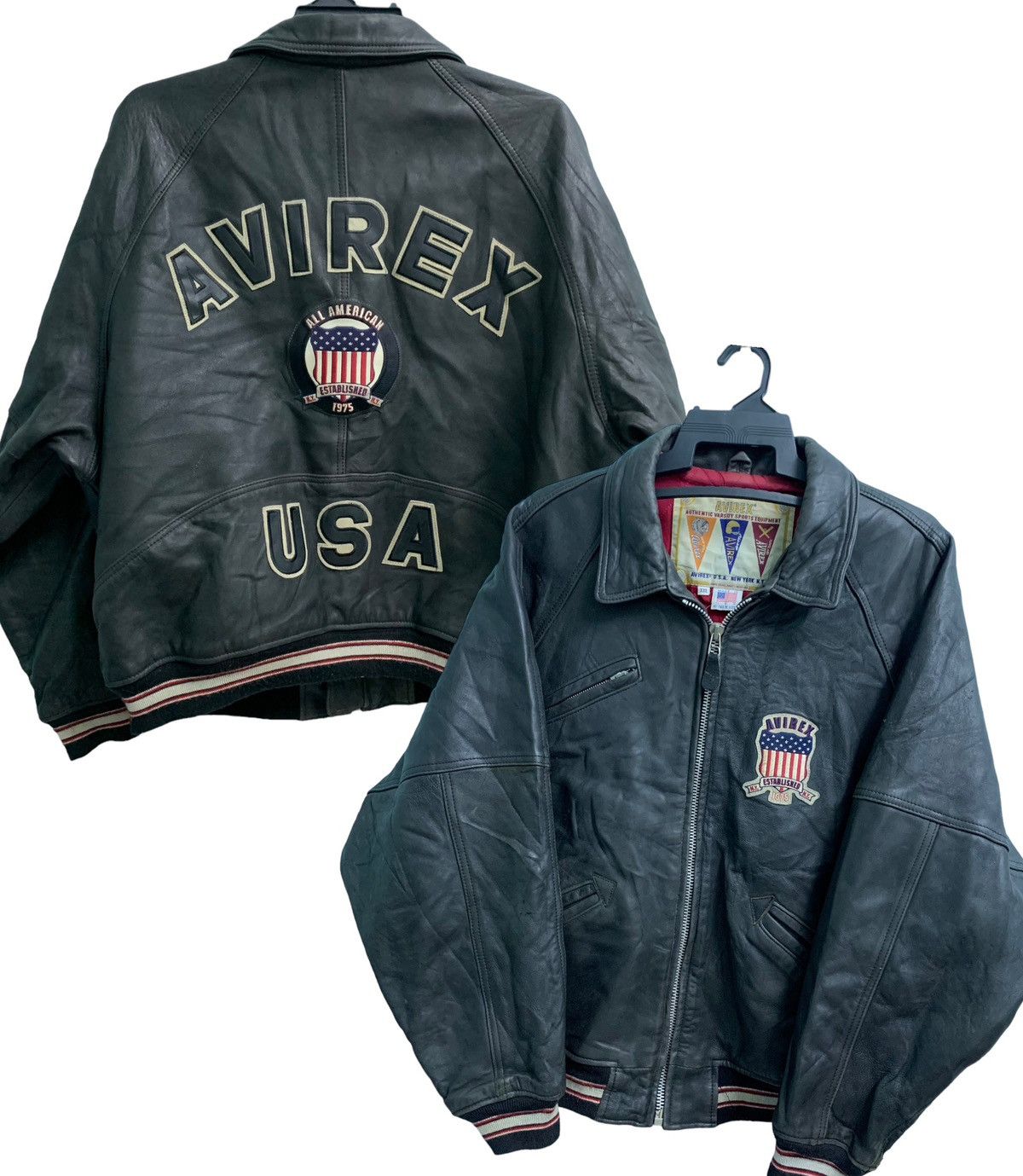 Avirex 🔥Icon Leather Vintage Avirex Varsity Jacket USA | Grailed