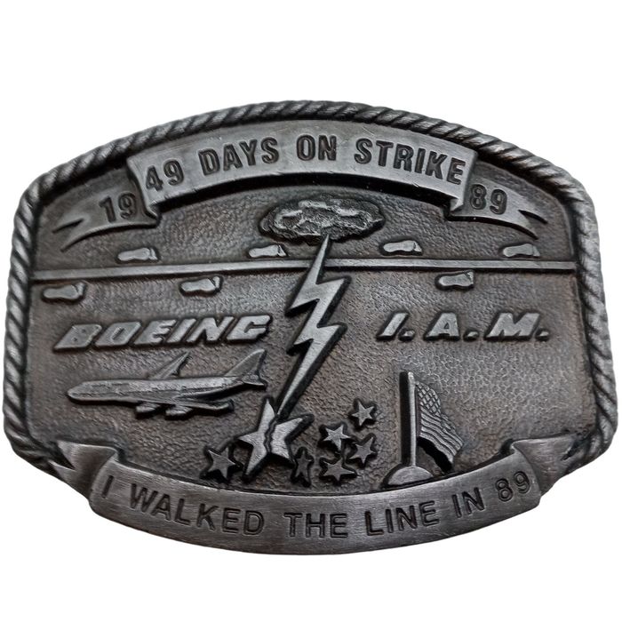 Vintage Boeing Machinists Strike Belt Buckle 1989 Aircraft IAM KS | Grailed