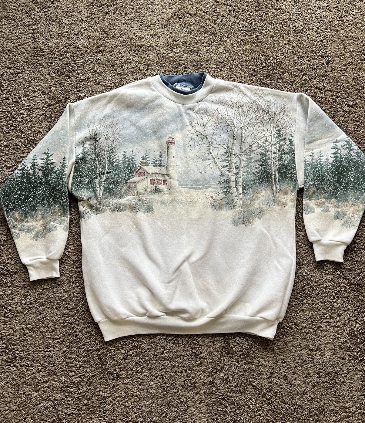 Vintage Vintage 3D print winter forest wood sweatshirt avantgarde Y2 ...