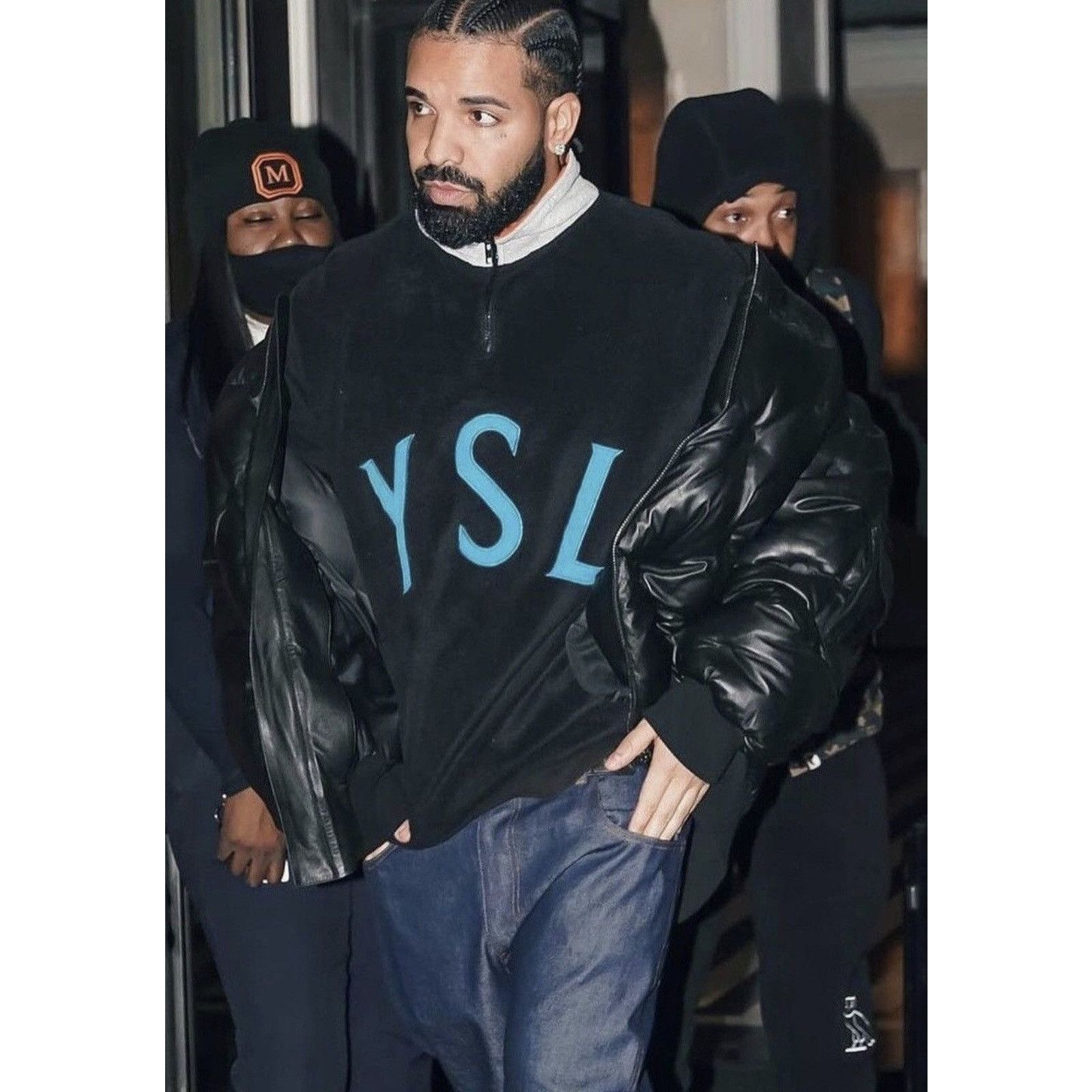 Saint Laurent Paris × Yves Saint Laurent 🔥YSL Logo Fleece Sweater Beige ...