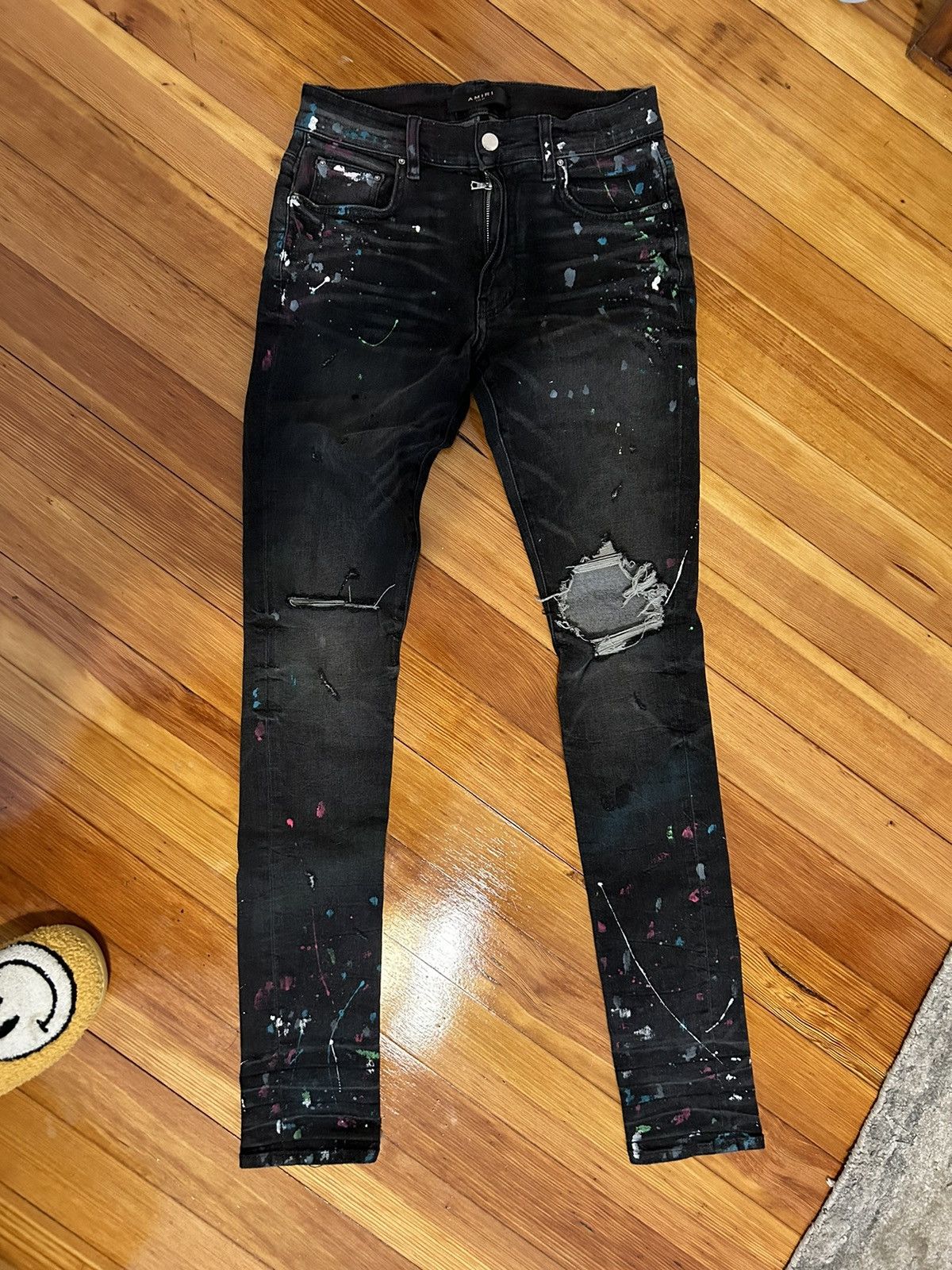 Amiri Amiri Paint Splatter Skinny Jeans | Grailed