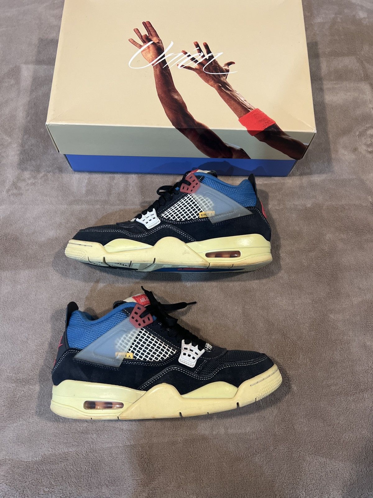 Jordan Brand × Nike × Union La Jordan Union 4 Noir | Grailed