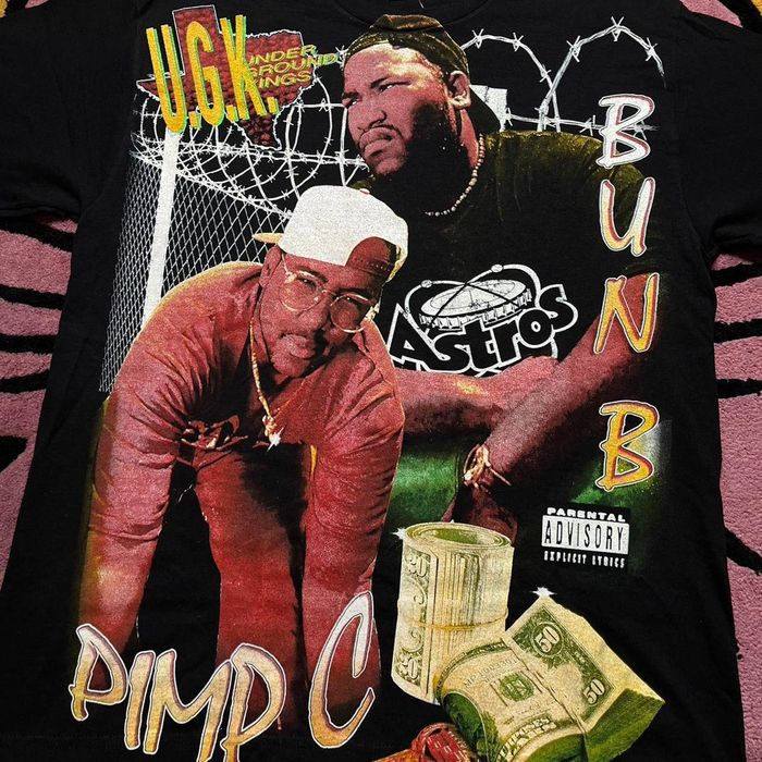 Streetwear Backstock Co UGK Pimp C Bun B Double Sided Rap T-shirt | Grailed