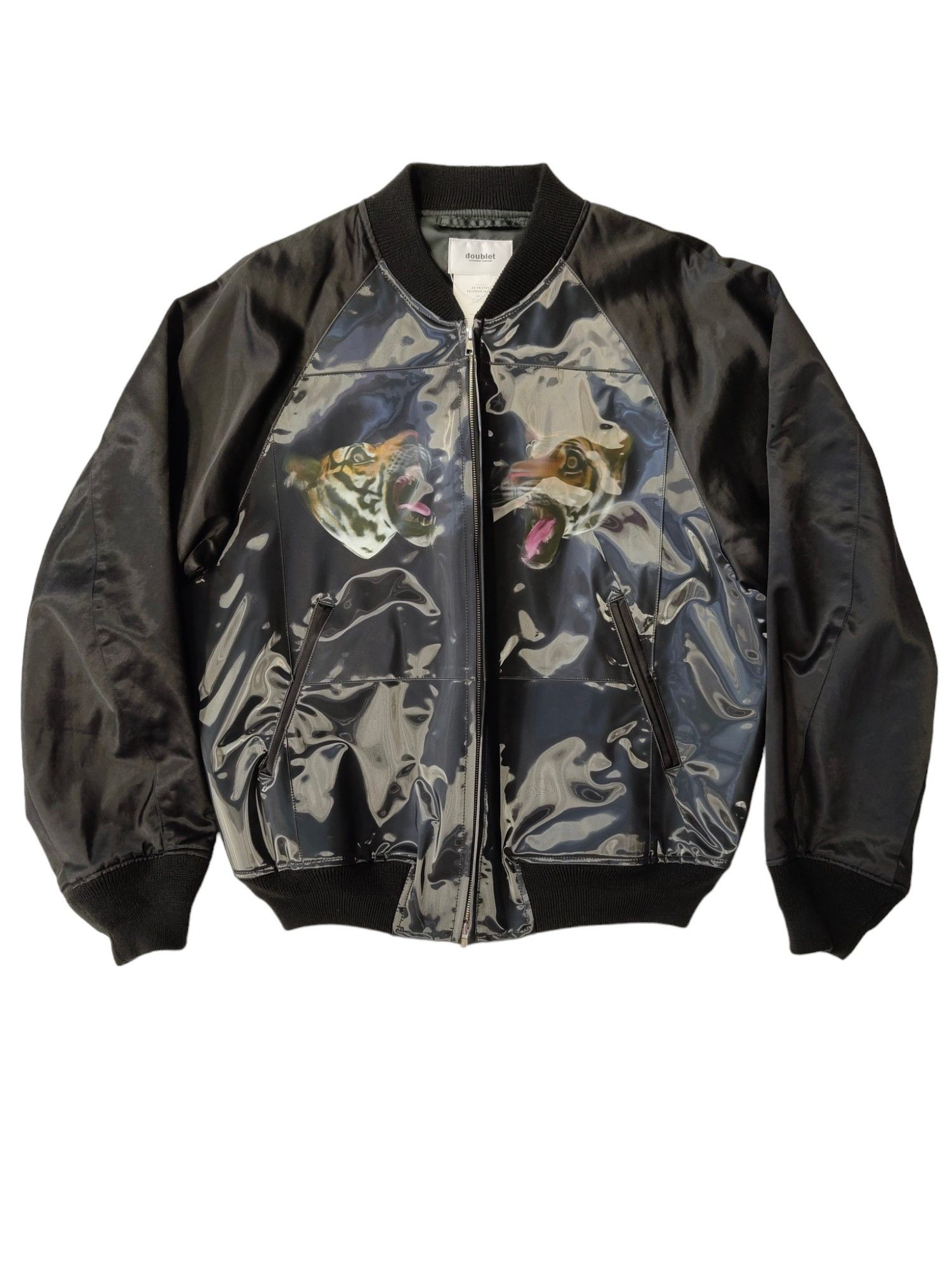 Doublet Black Bomber With 3D Tiger Print On Chest And Back | Grailed