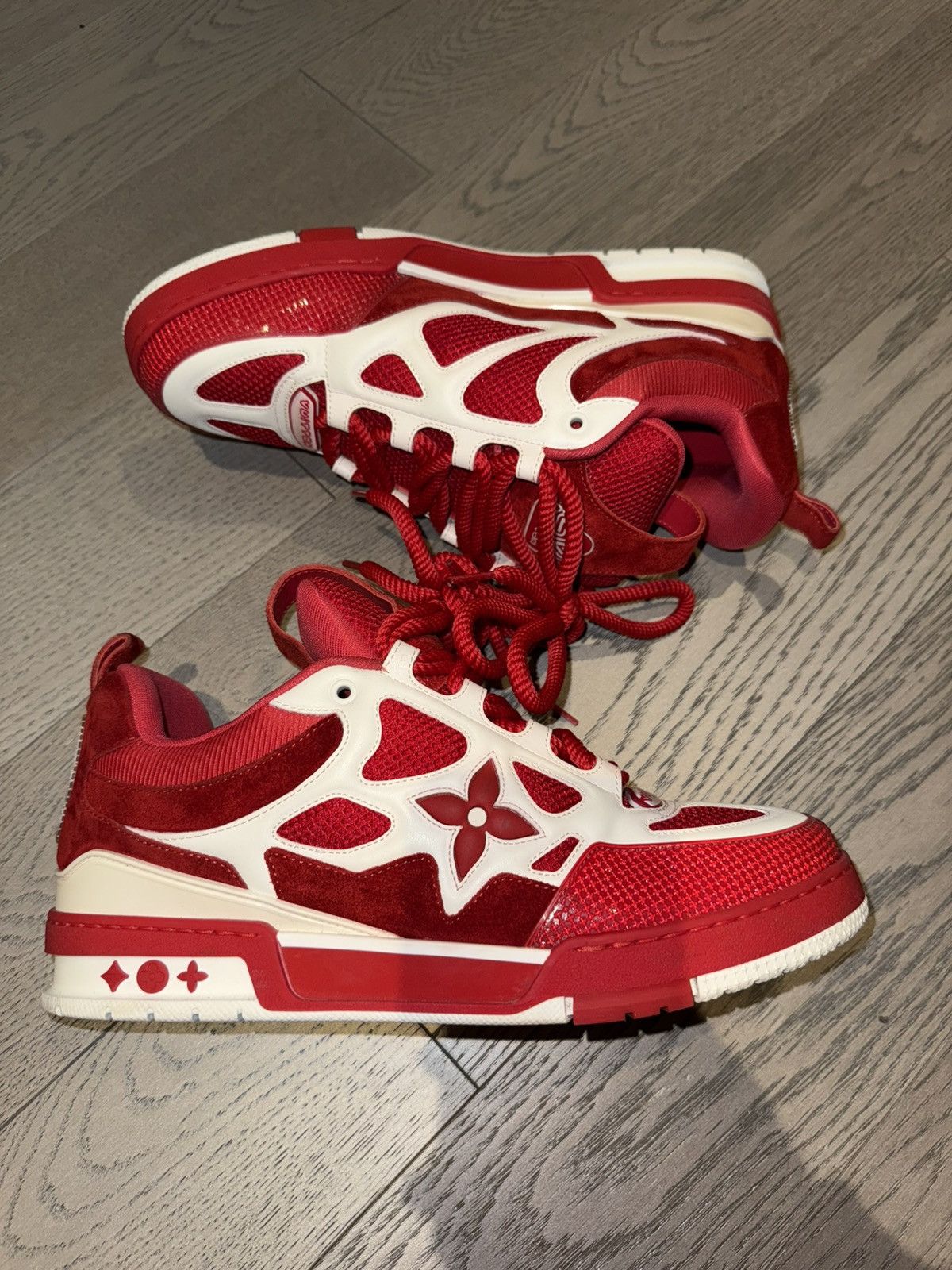 Louis Vuitton ****RARE RED SKATER LV SNEAKERS | Grailed