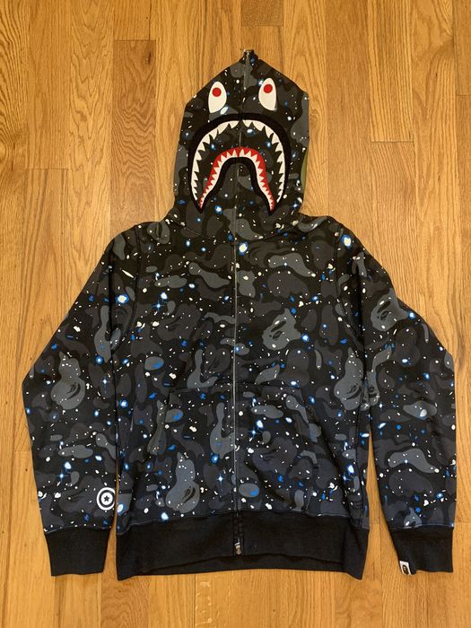 Bape Space Camo Shark Full Zip Hoodie | Grailed