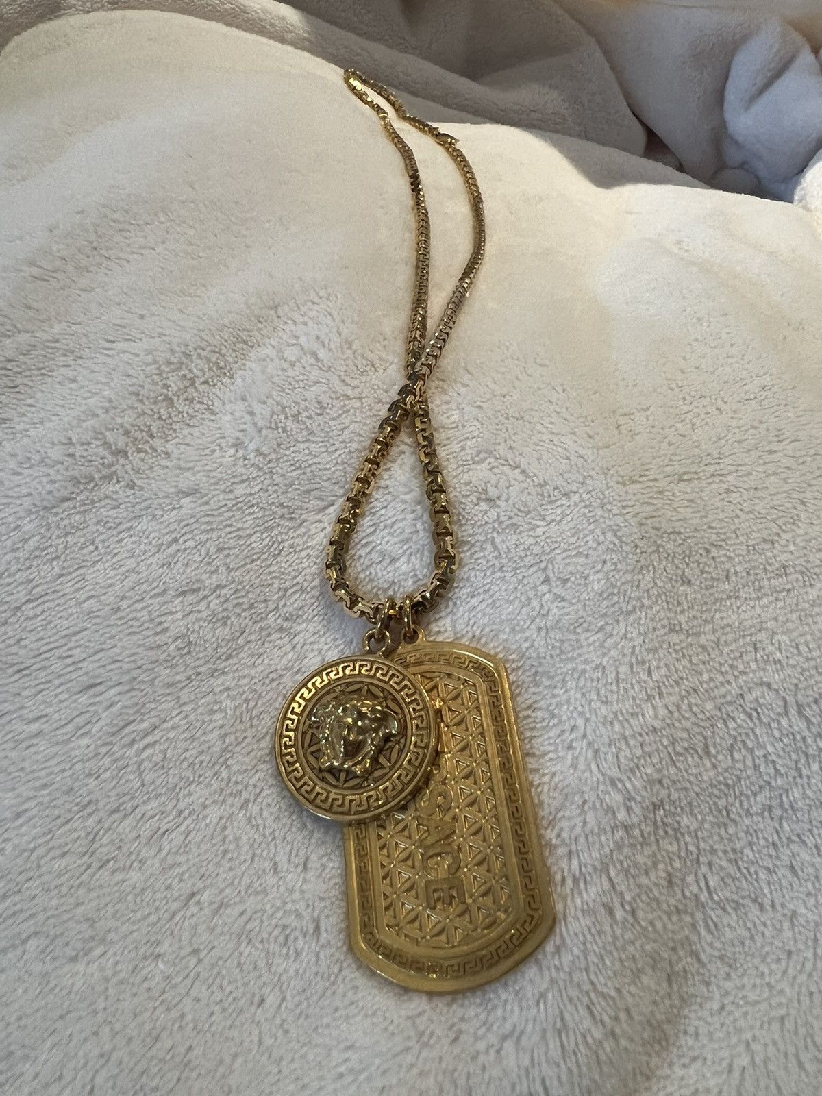 Versace Versace Medusa necklace. Medallion and Dog tag | Grailed