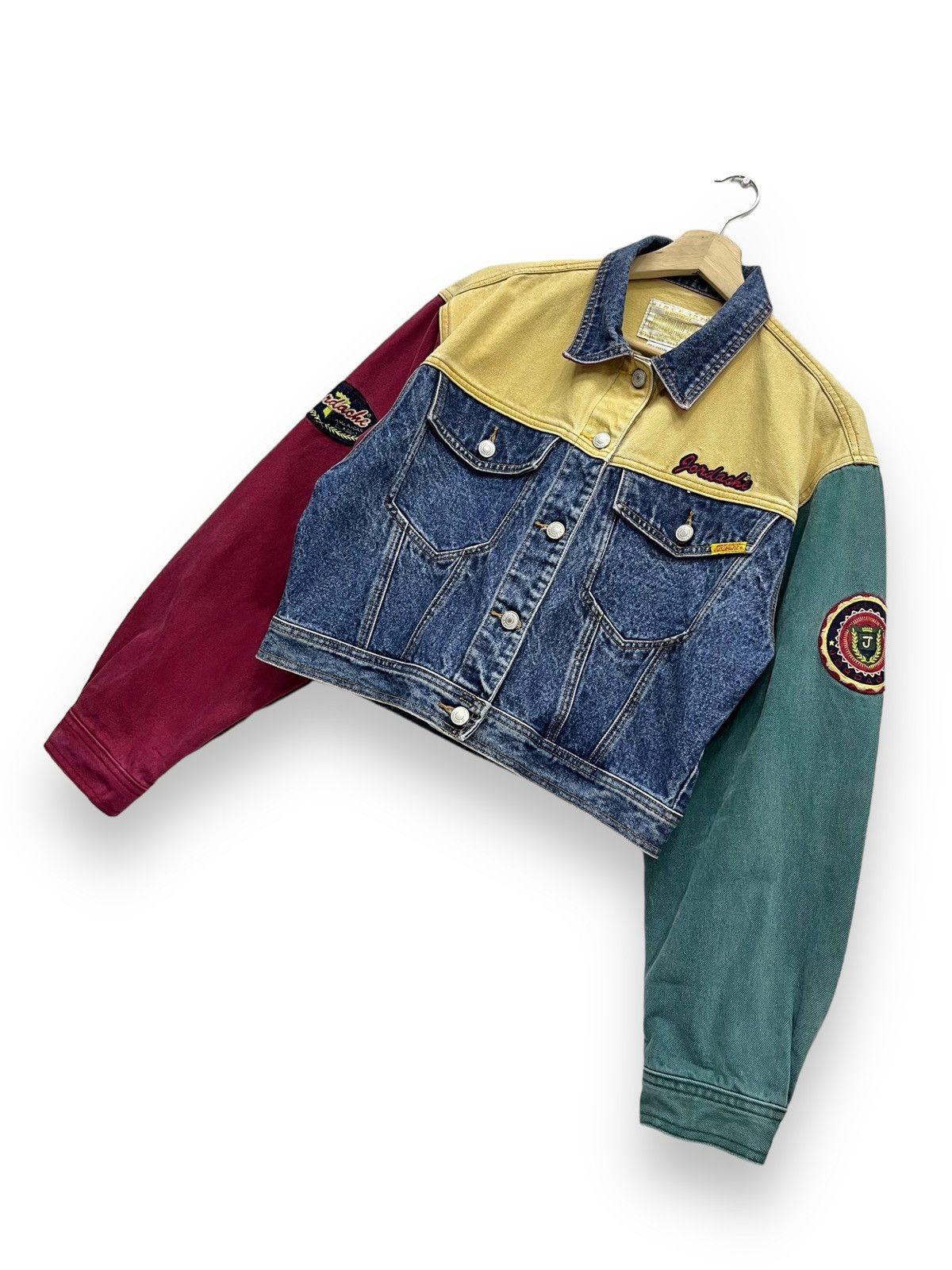 Jordache RARE 80’s💥Vintage JORDACE Colorblock Cropped Denim Jacket🔥 ...