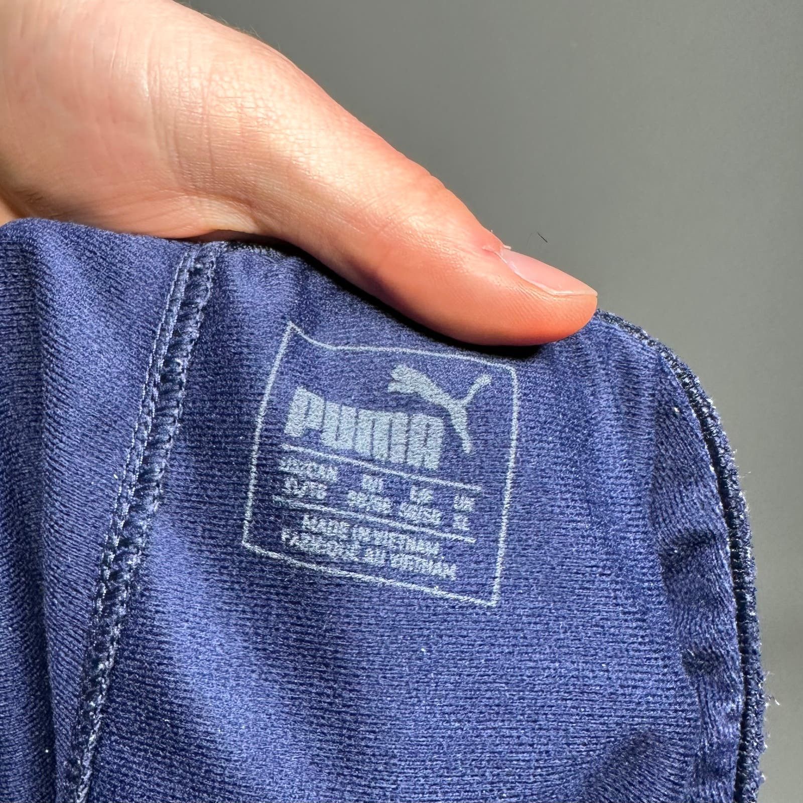 Vintage Puma Sweatpants Navy Blue Polyester White Logo | Grailed