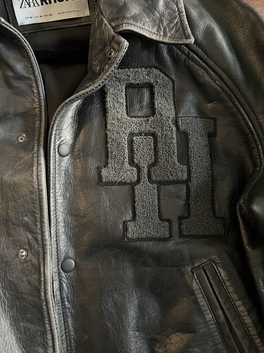 Zara RHU x Zara Buffalo Leather Bomber Jacket | Grailed