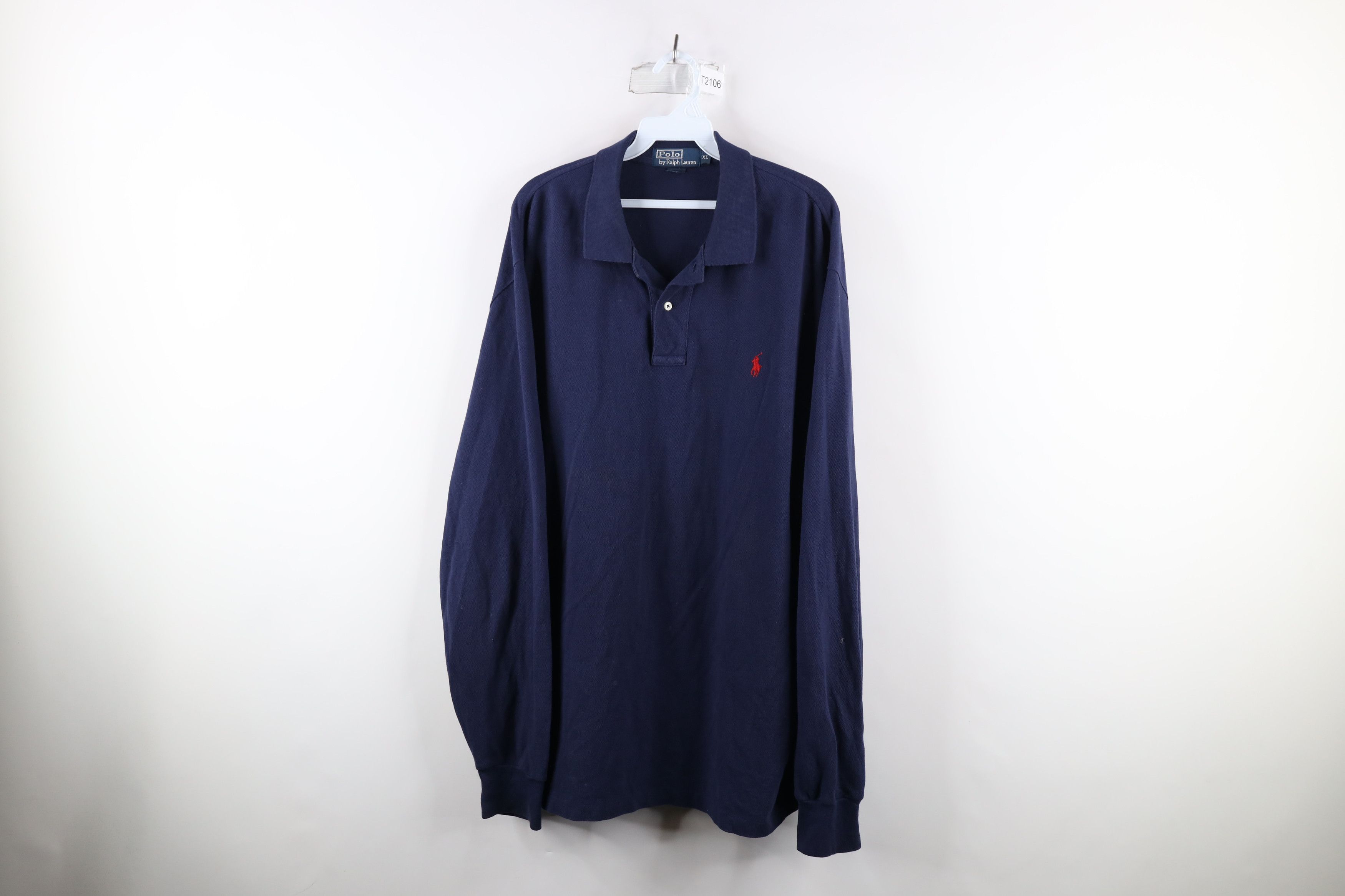 Ralph Lauren × Vintage Vintage 90s Ralph Lauren Long Sleeve Rugby Polo Shirt Blue | Grailed
