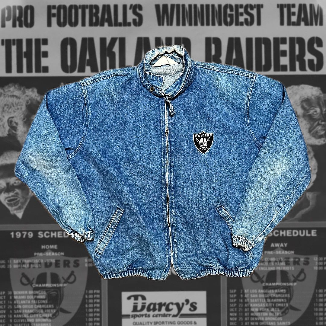 Vintage Vintage Raiders Zip-up Denim Jacket | Grailed