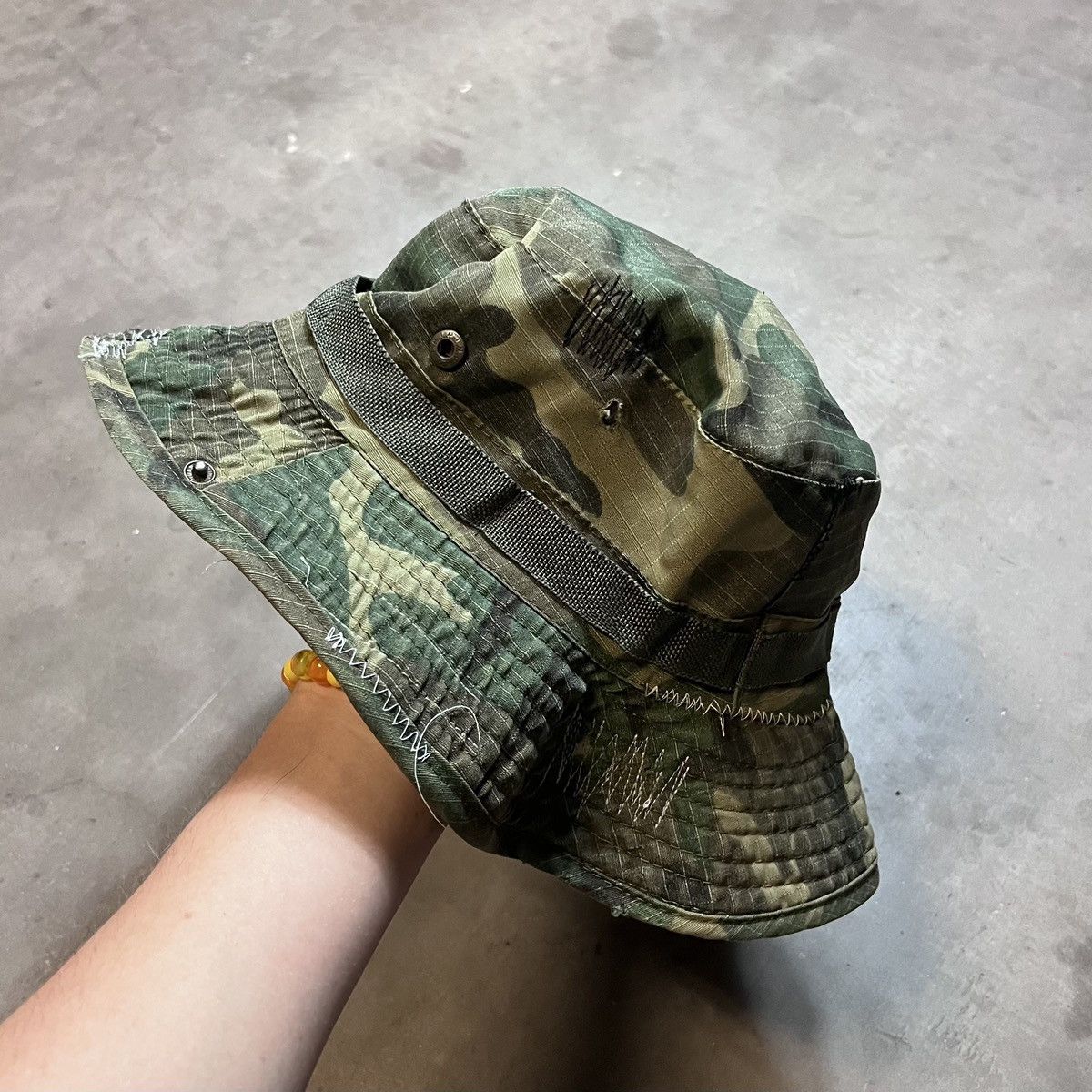 Vintage Repaired US Camo Bucket Hat | Grailed