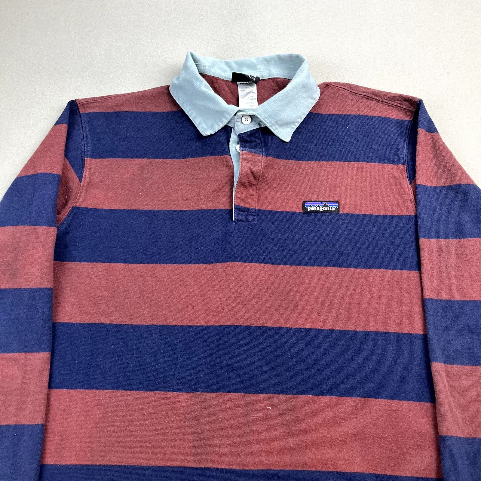 Patagonia Patagonia Rugby Shirt Large Maroon Blue Striped Sender Polo ...