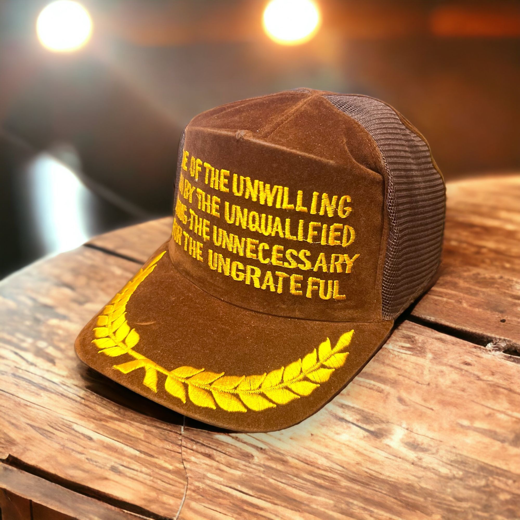 Streetwear × Vintage Vintage 1970s Velvet Mesh Stretch Trucker Hat ...