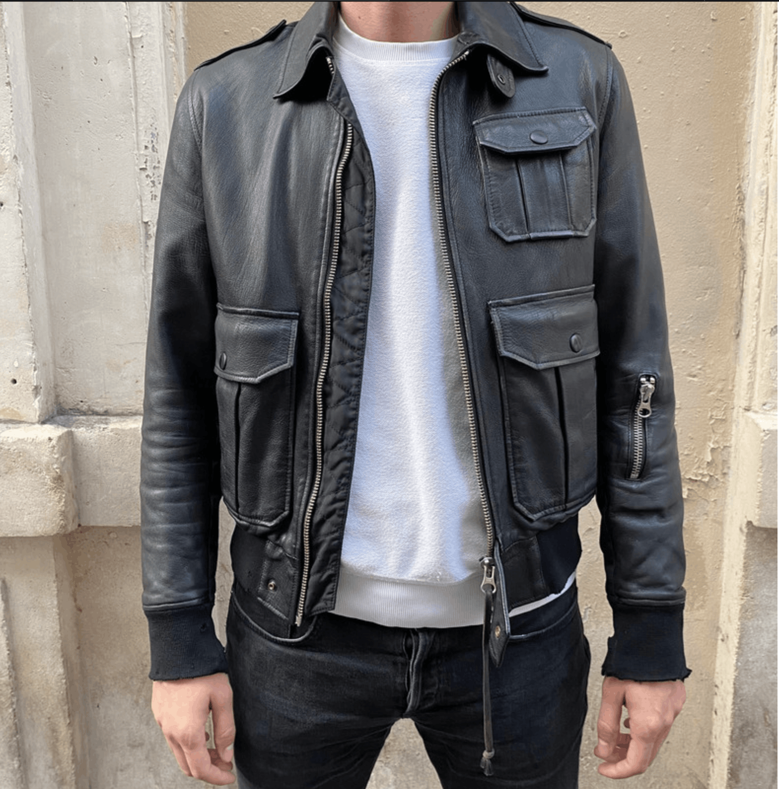 Acne Studios ACNE STUDIOS Leather Jacket Bomber Flight Pilot | Grailed