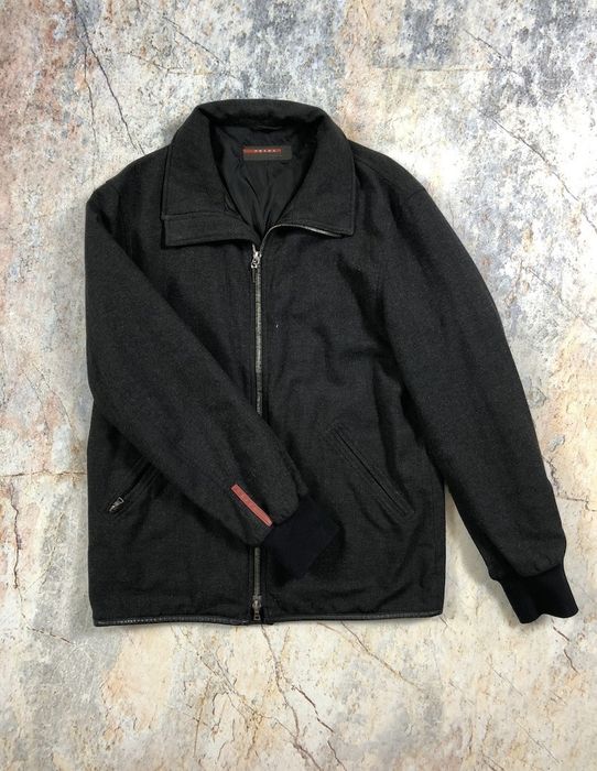 Prada Dark grey Prada wool jacket | Grailed