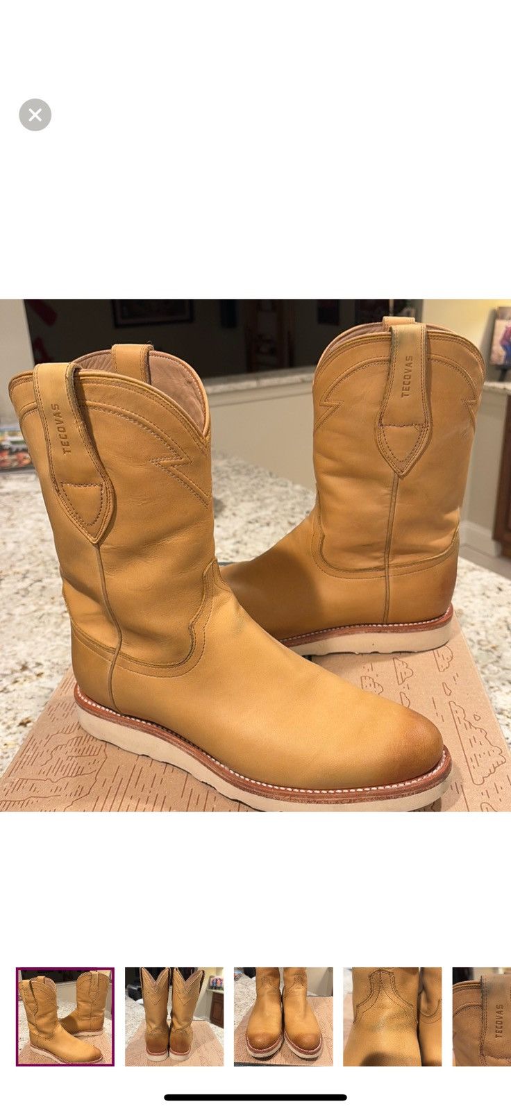 Tecovas Tecovas Knox wheat pull on roper work boot | Grailed