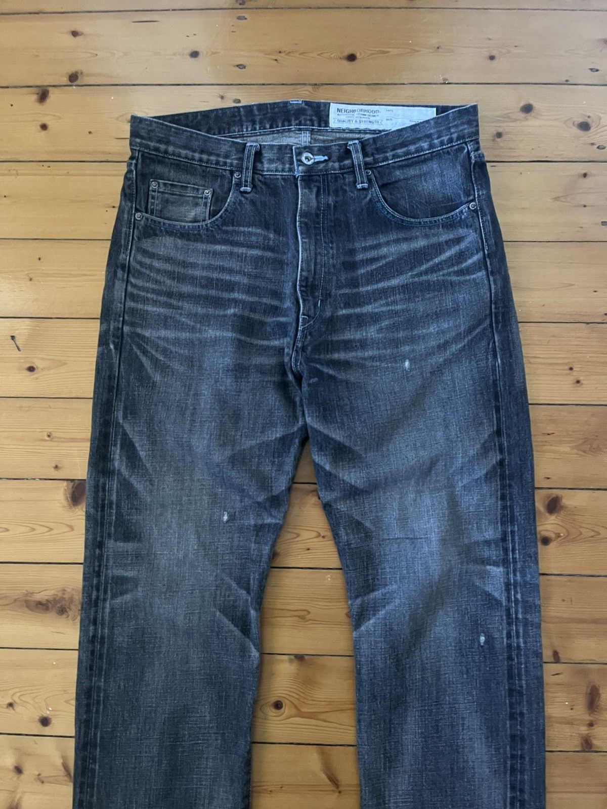 Neighborhood Neighborhood Washed Black Denim Jeans | Grailed