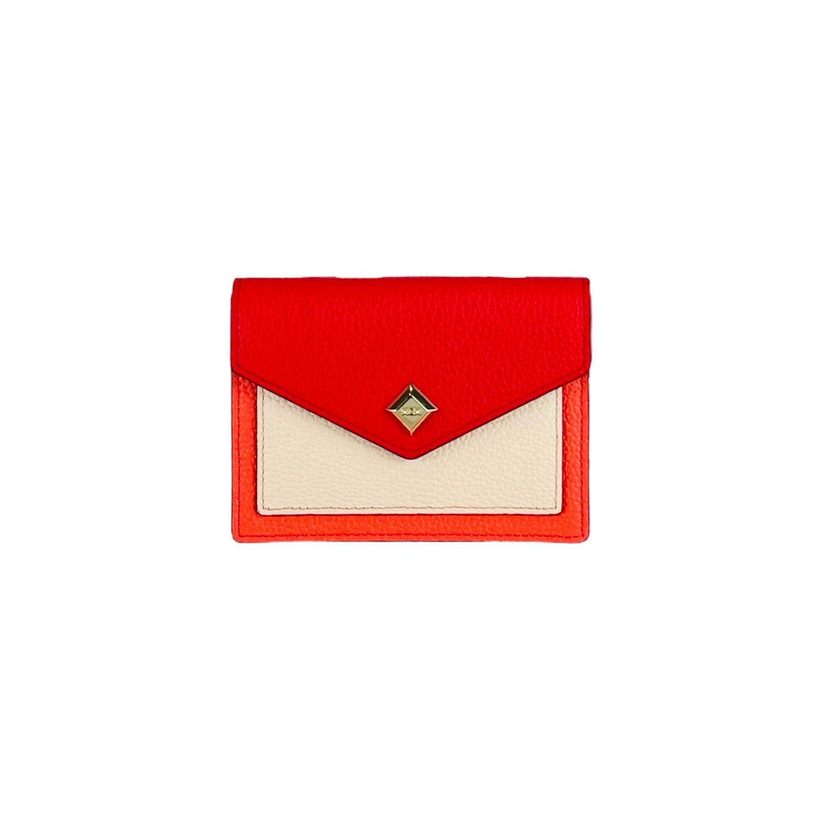 MCM MCM Red Wallet Leather Logo Card Case | Grailed