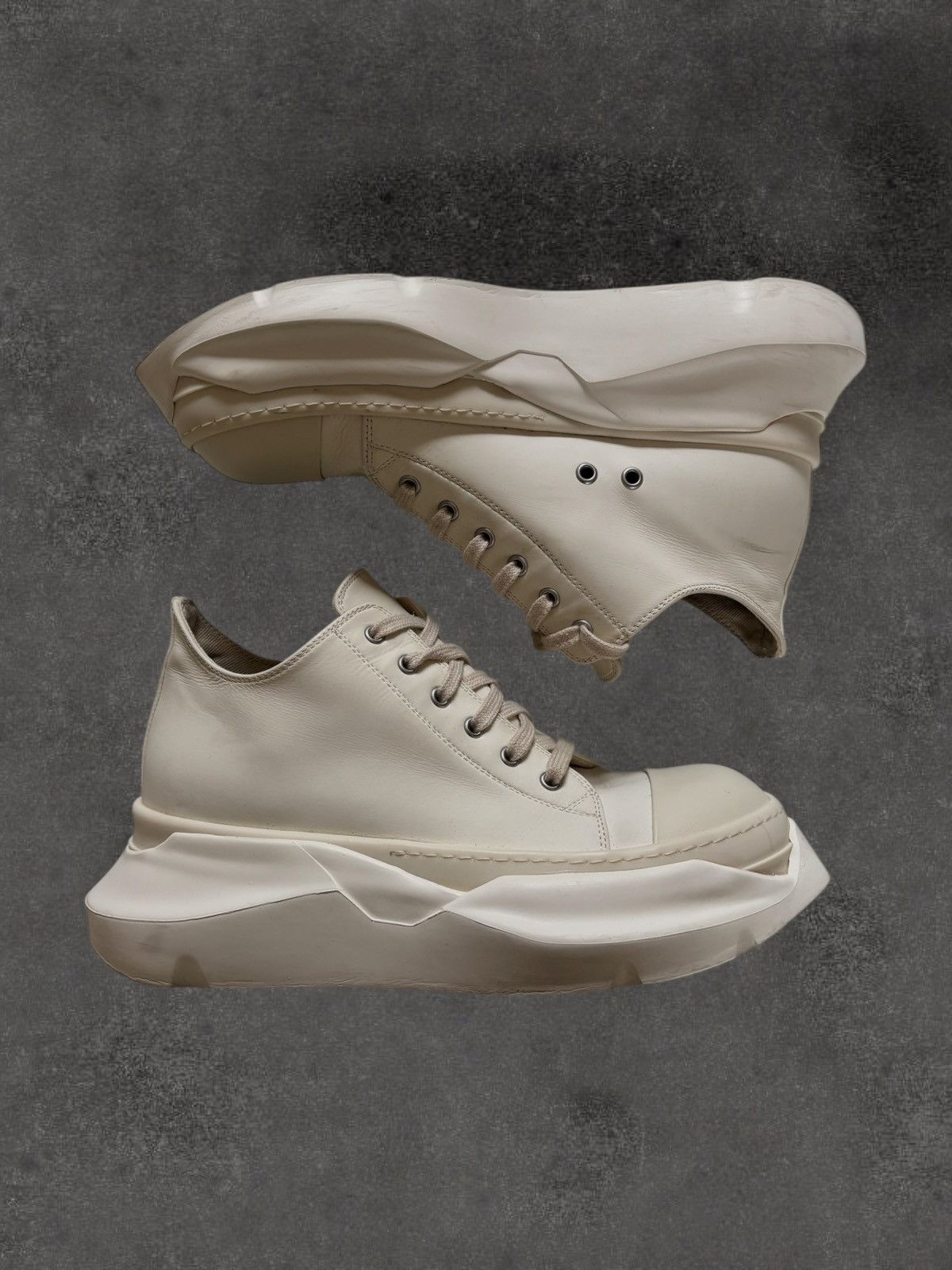 Rick Owens × Rick Owens Drkshdw Rick Owens Leather Abstract Low Ramones ...