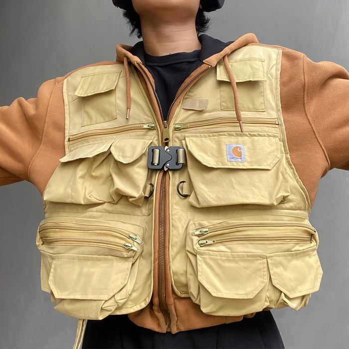 Carhartt Reworked Carhartt RD Tactical Crop Zip-up Hoodie Brown | Grailed