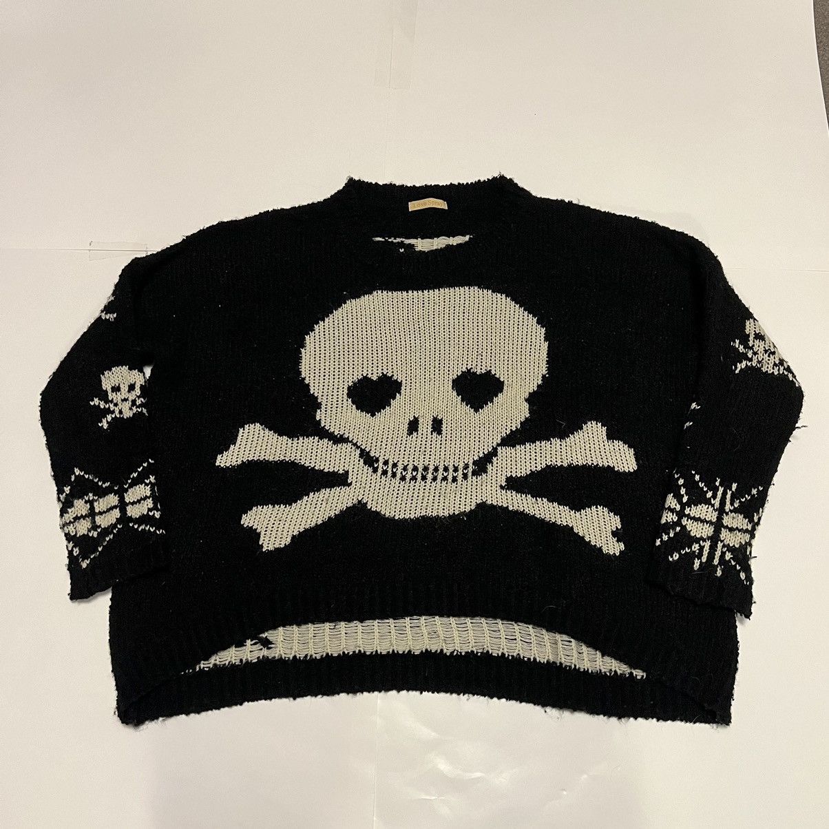 Drain Gang × Ecco × Sad Boys Sad Boys Drain Gang Cropped Skull Knit ...