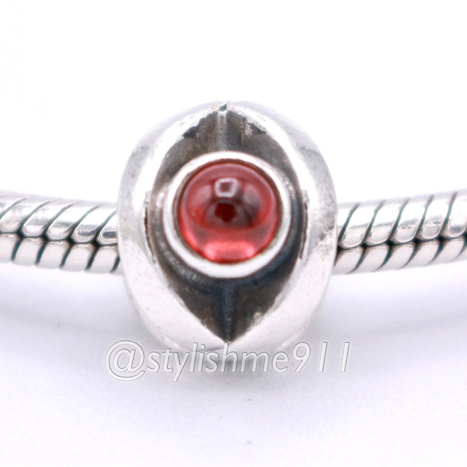 pandora PANDORA Sterling Silver Abstract Red Garnet Eye Charm | Grailed