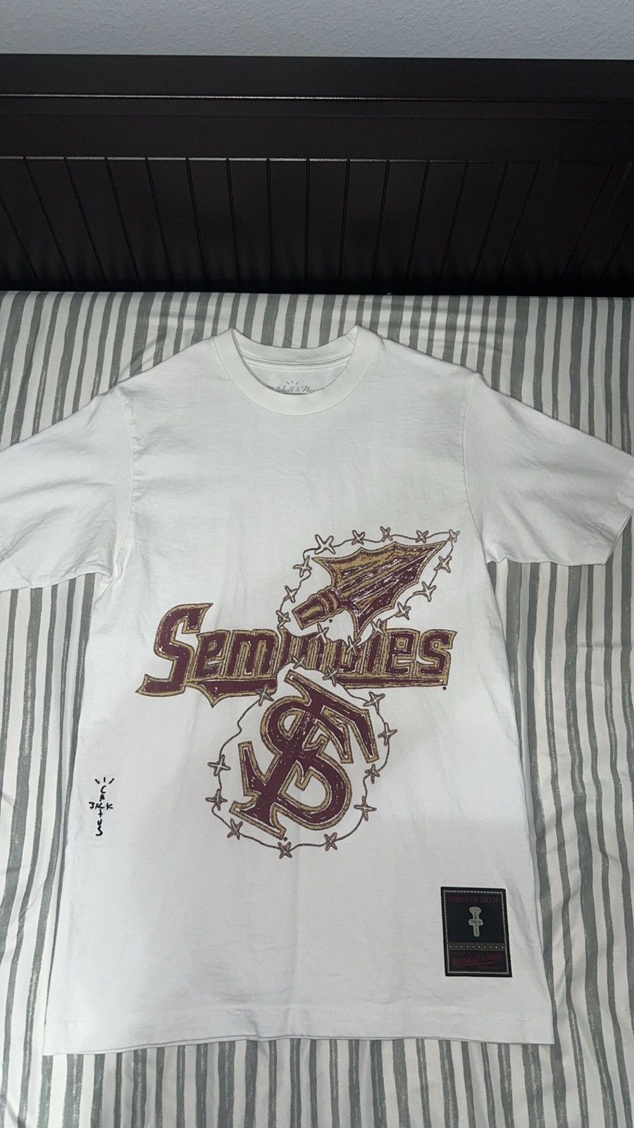 Mitchell & Ness × Travis Scott Travis Scott Mitchell And Ness Florida State Seminoles shirt ...