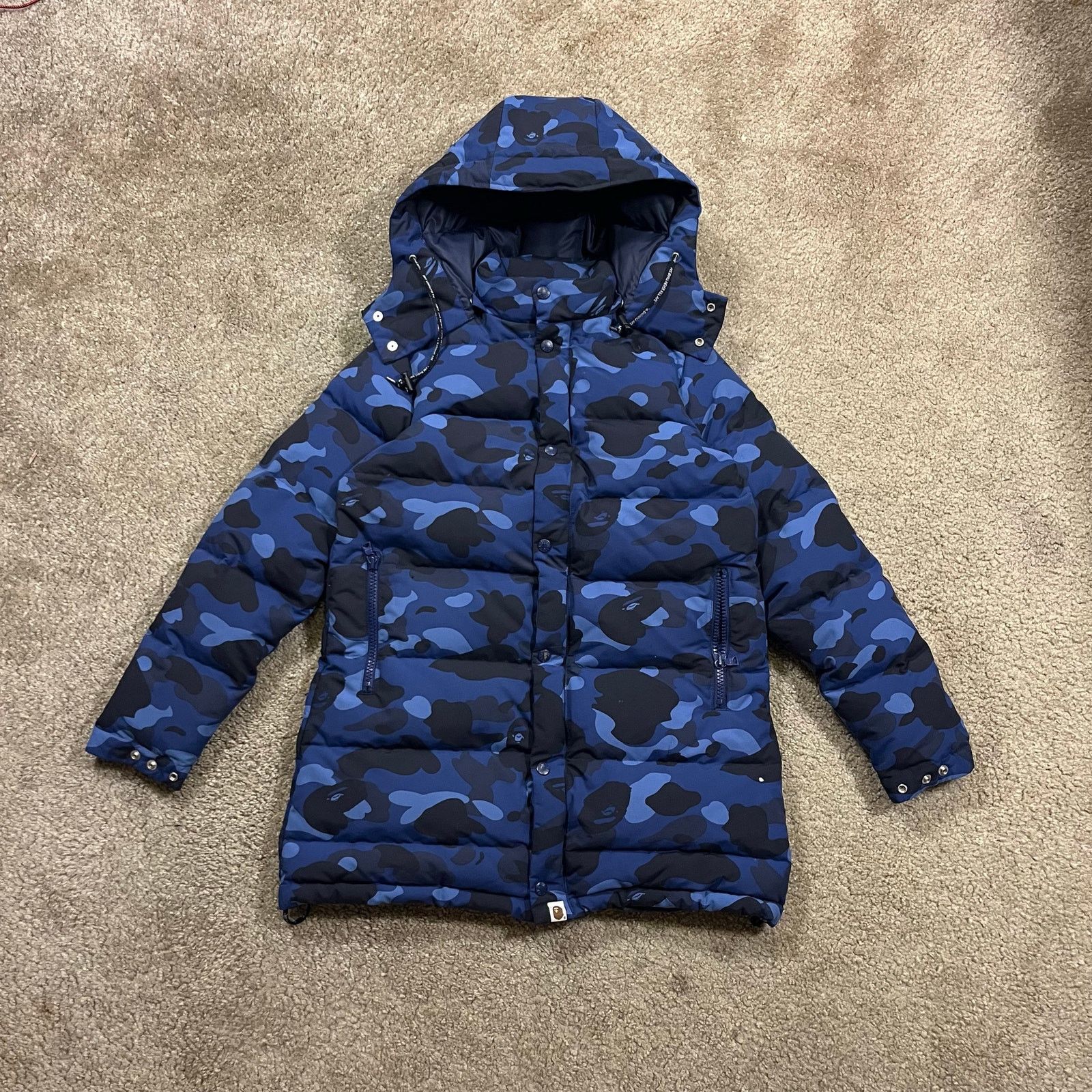 Bape × Nigo Authentic Bape 2000’s Blue Camo Down Puffer Jacket S | Grailed