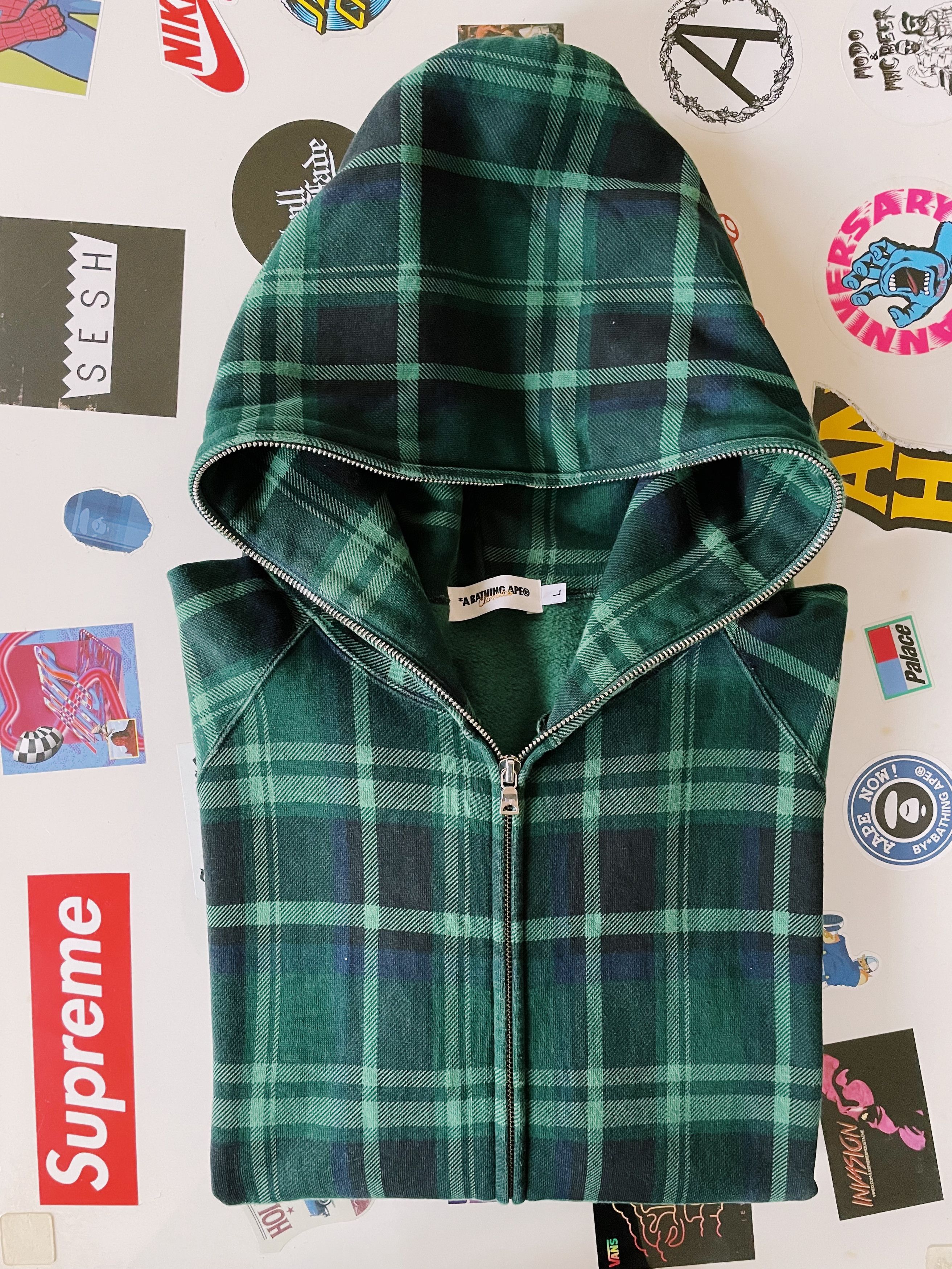 Bape × Vintage Vintage Y2K Bape A Bathing Ape Plaid Check Fullzip ...