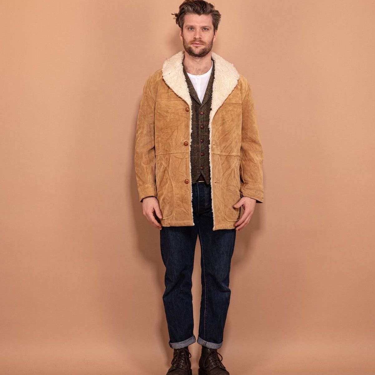 Fieldmaster × Sears × Sheepskin Coat Vintage 70's Sears Fieldmaster ...