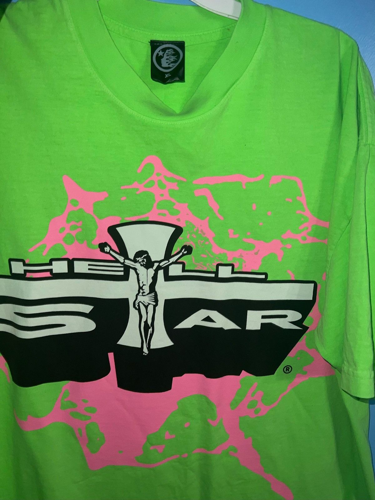 HELLSTAR Hellstar Jesus Emblem T-Shirt [Green] | Grailed