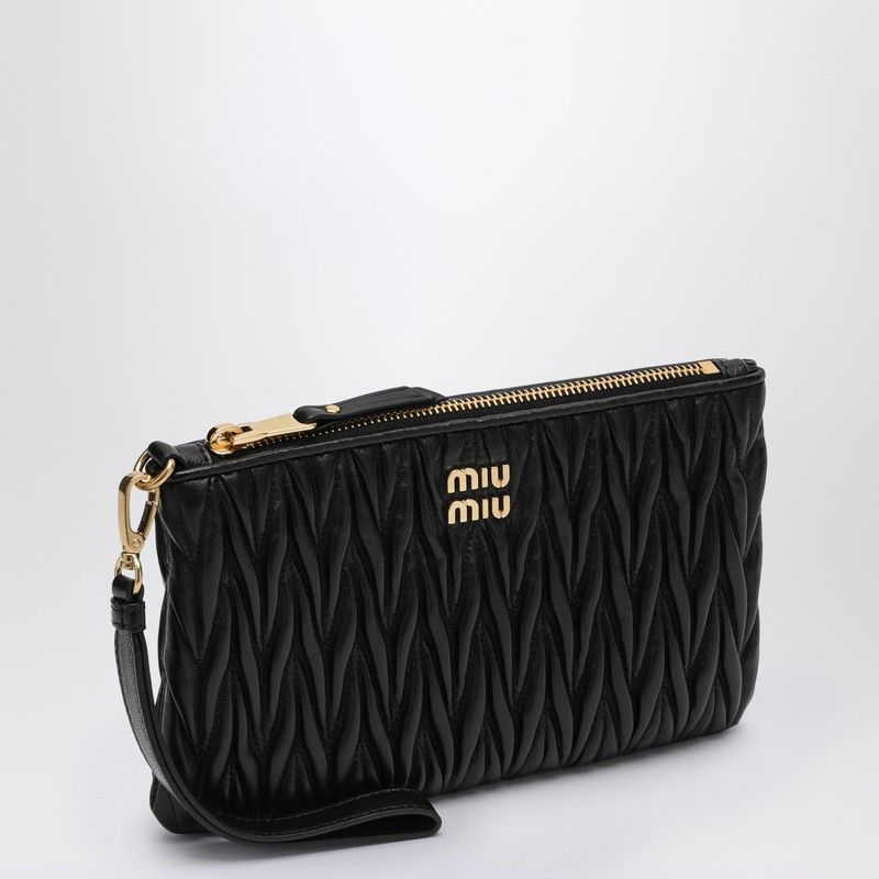 Miu Miu Miu Miu Black Matelassé Nappa Leather Pouch | Grailed