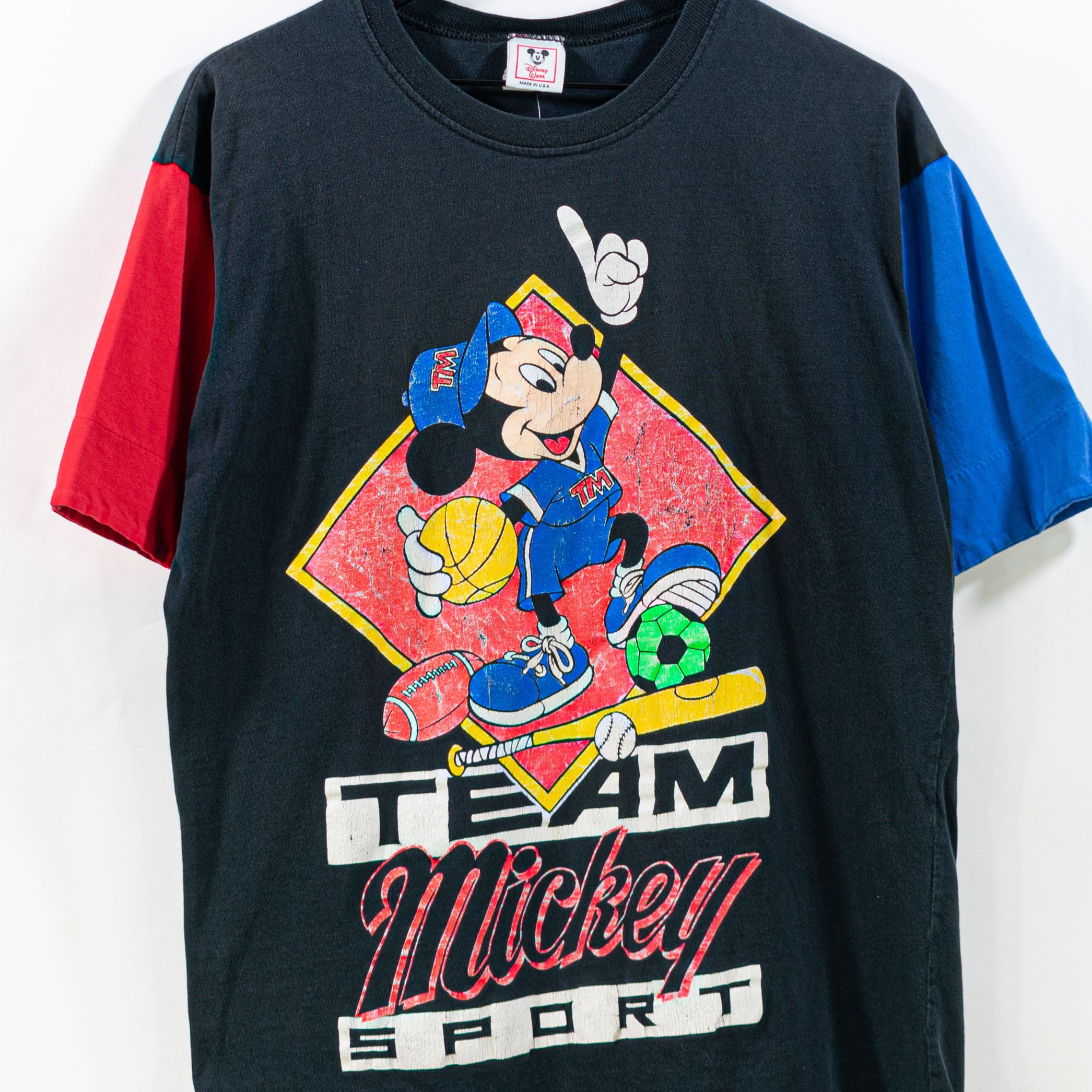 Vintage Disney Wear Team Mickey Sport Color Block T-Shirt VTG 90s | Grailed