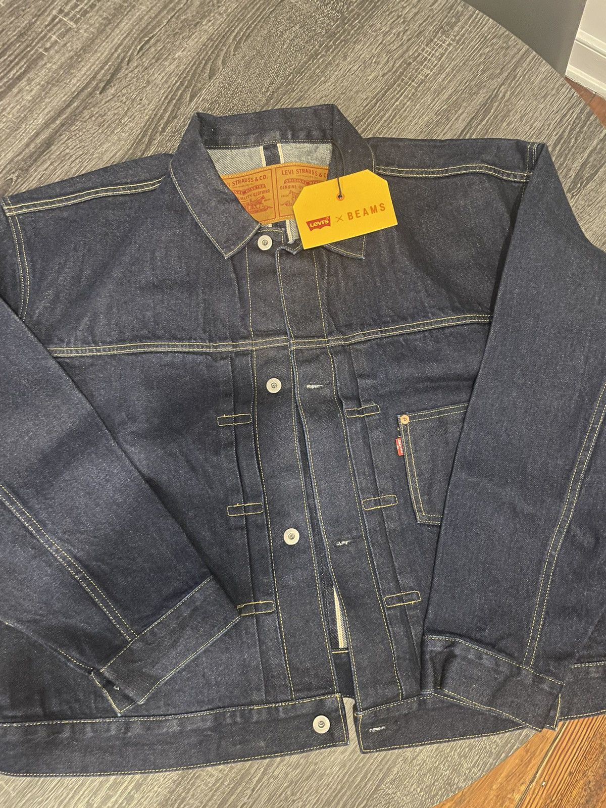 Beams Plus × Levi's Beams x Levi’s Super Wide V2 Type I Trucker Jacket ...